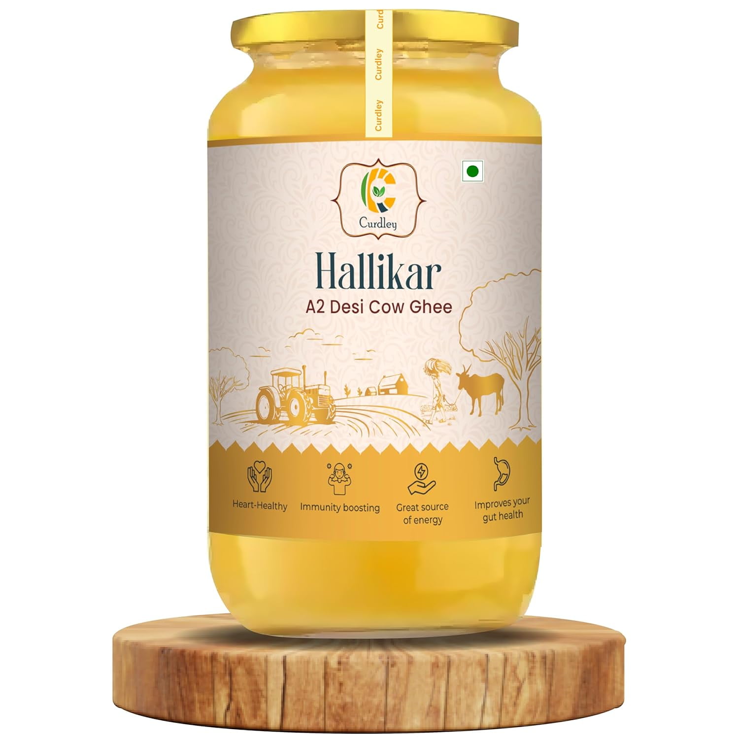 Organic Natural A2 Desi Hallikar Cow Ghee By Curdley | Great Source Of Energy Healthy ...