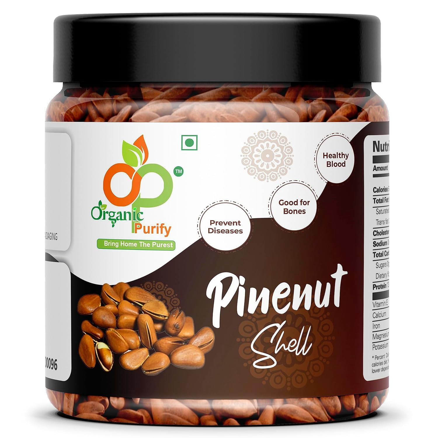 Organic Natural Pine Nuts With Shell By Organic Purify 100gm, | Good ...