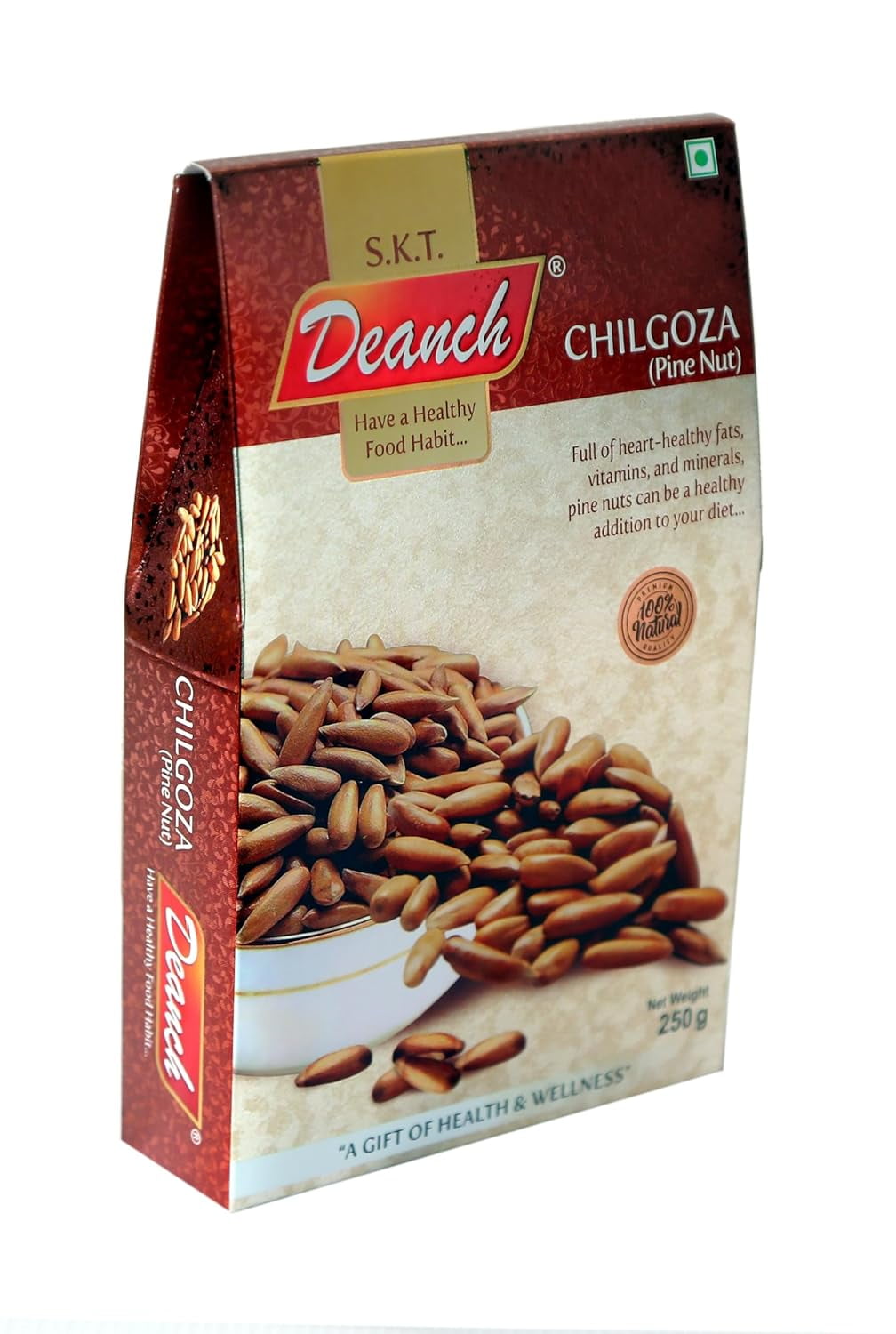 Organic Natural Pine Nuts With Shell By Deanch 250gm, | Rich Source Of ...