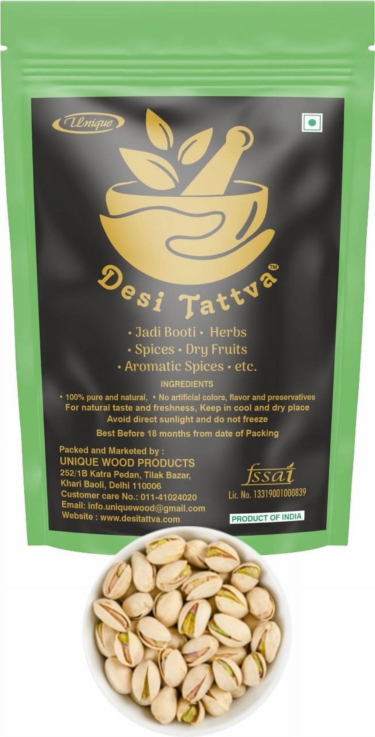 Organic Natural Pistachios With Shell By Desi Tattva 250gm, | Delicious ...