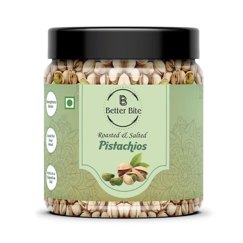 Organic Natural Roasted & Salted Pistachios With Shell By BB Better Bite 250gm, | Crunchy ...