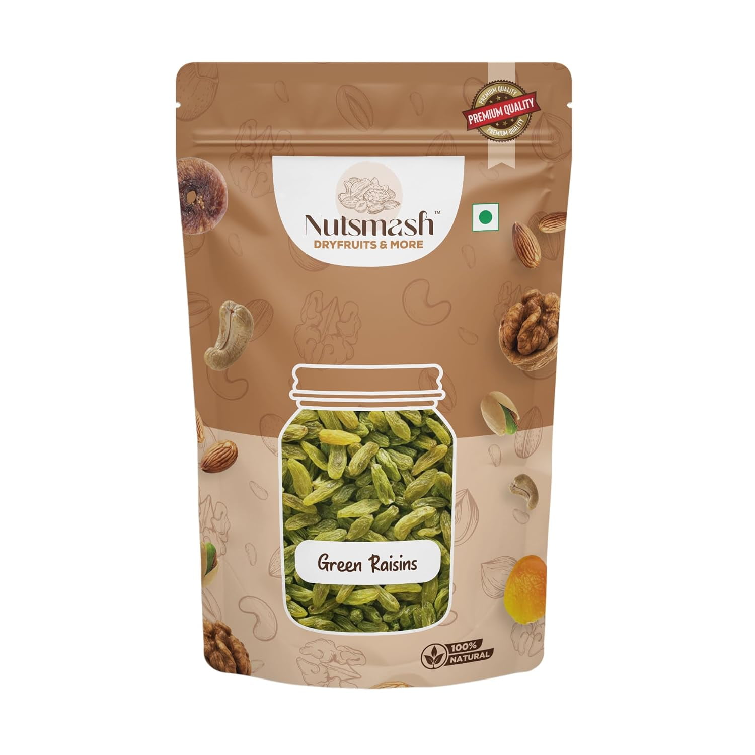 Organic Natural Seedless Green Raisins By Nutsmash 500gm, | Rich In ...