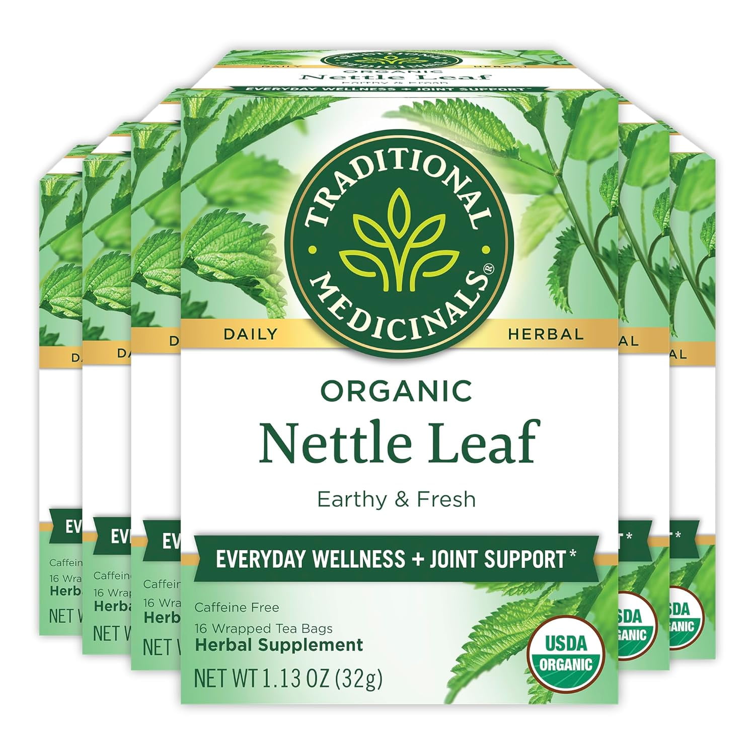 Organic Nettle Herbal Leaf Tea, 16 Tea Bags (Pack of 6) - Walmart.com