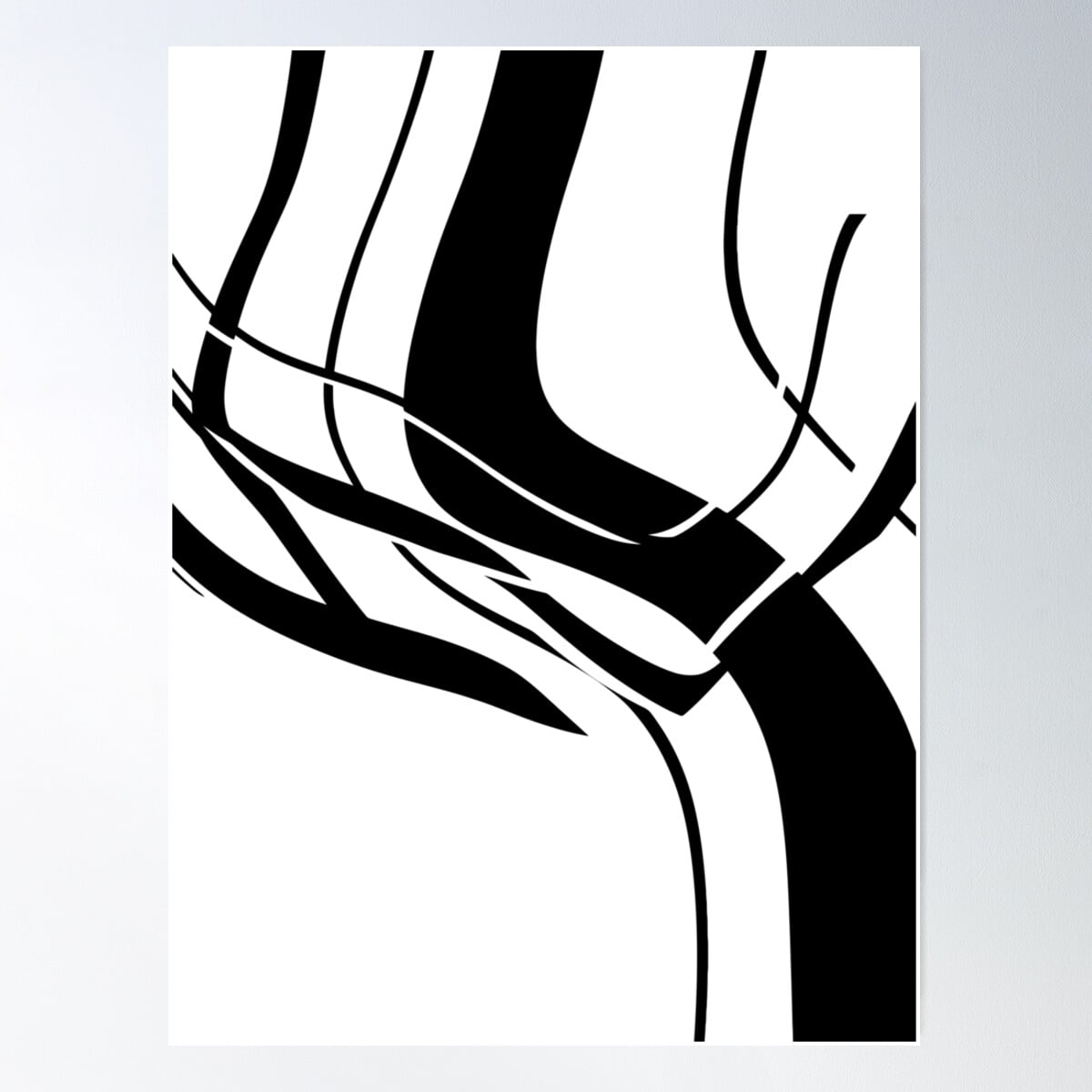 Organic No. 7 Black & White Abstract Poster Wall Art, Modern Wall Decor ...