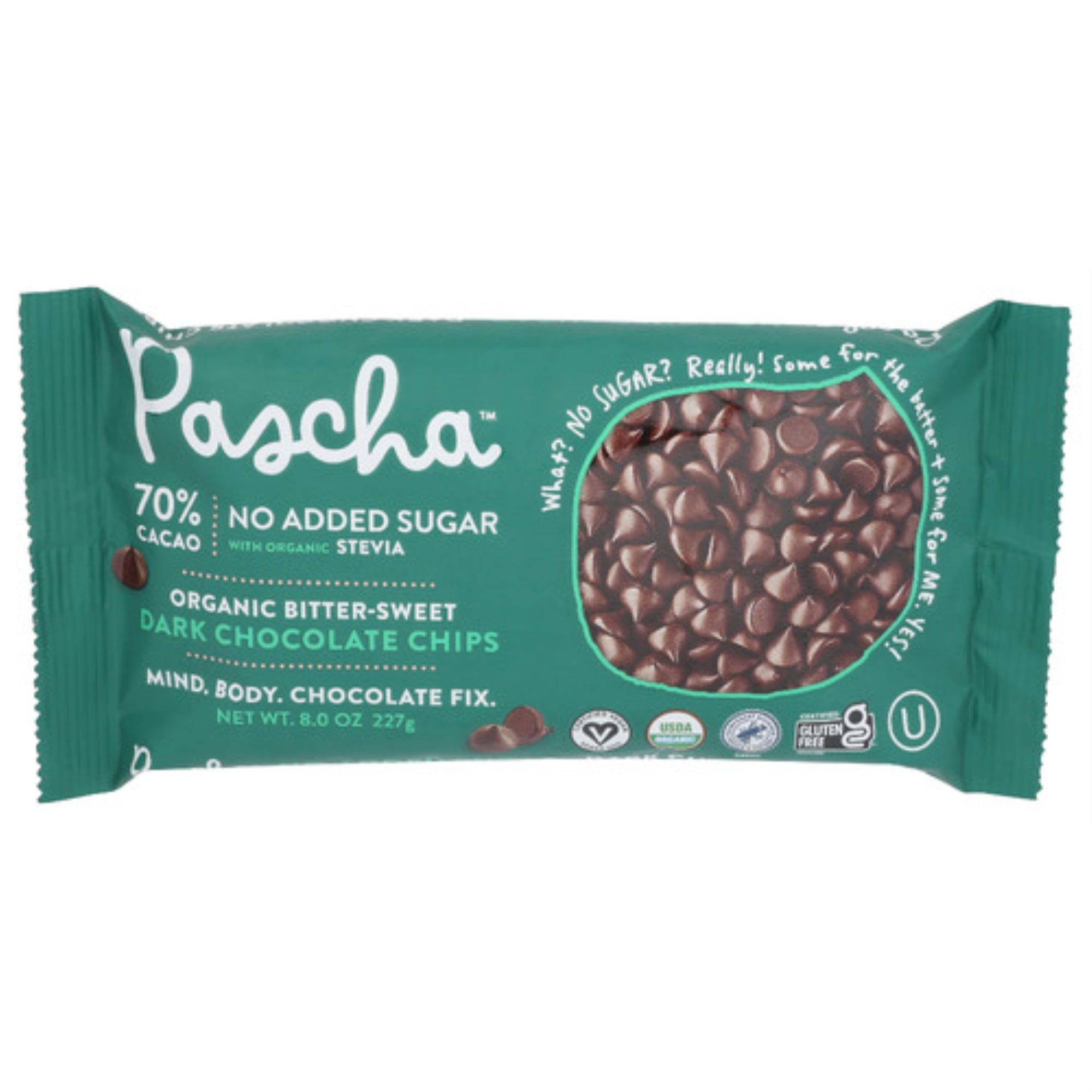Organic No Added Sugar Stevia Sweetened 70% Cacao Dark Chocolate Chips ...
