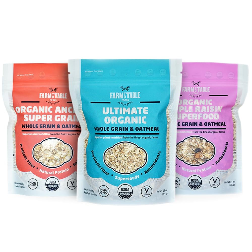 Organic Oatmeal Variety Pack – High-Protein, Plant-Based, Unsweetened ...