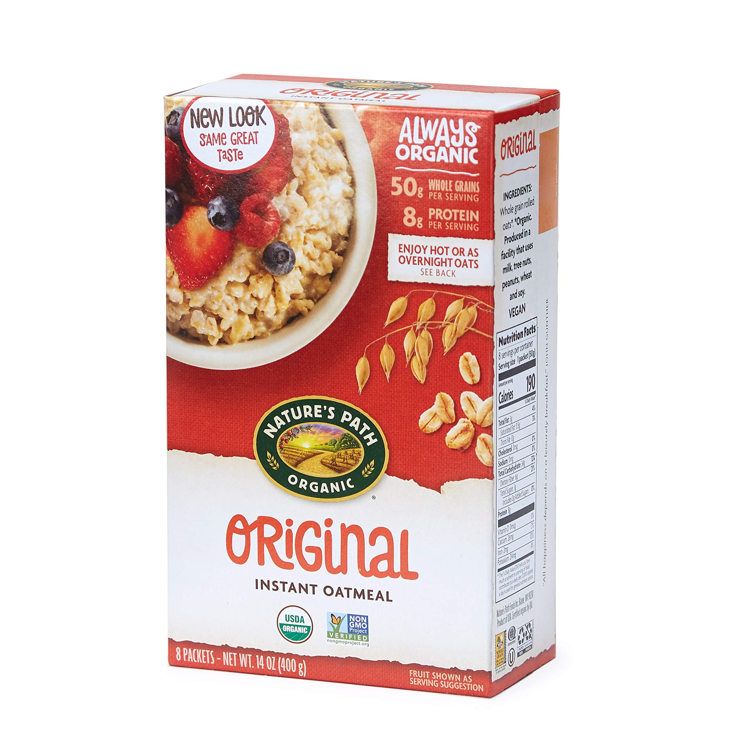 Nature's Path Organic Original Instant Oatmeal, 48 Packets, Non-GMO ...