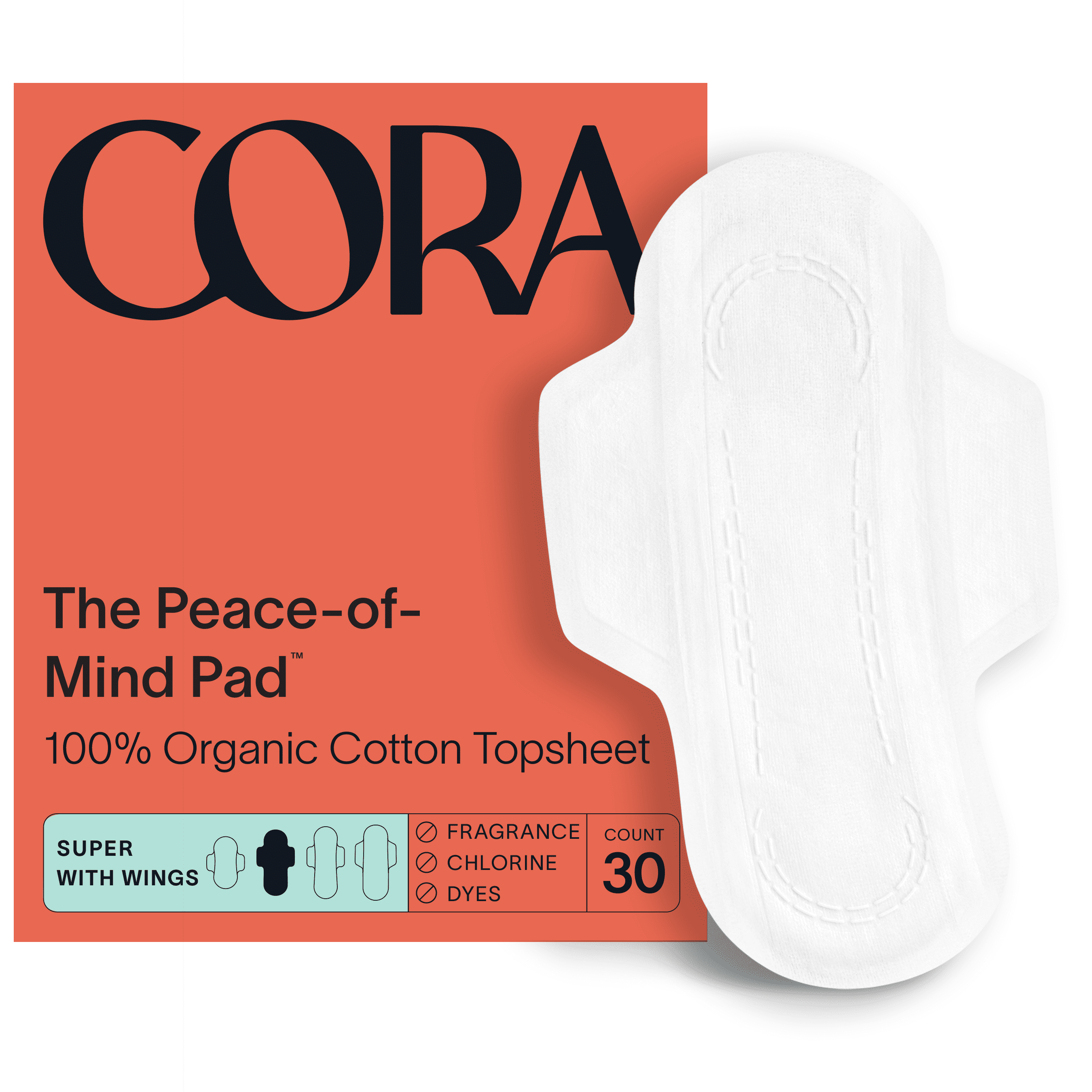 Cora Organic Ultra Thin Super Period Pads (30 Count) - Walmart.com