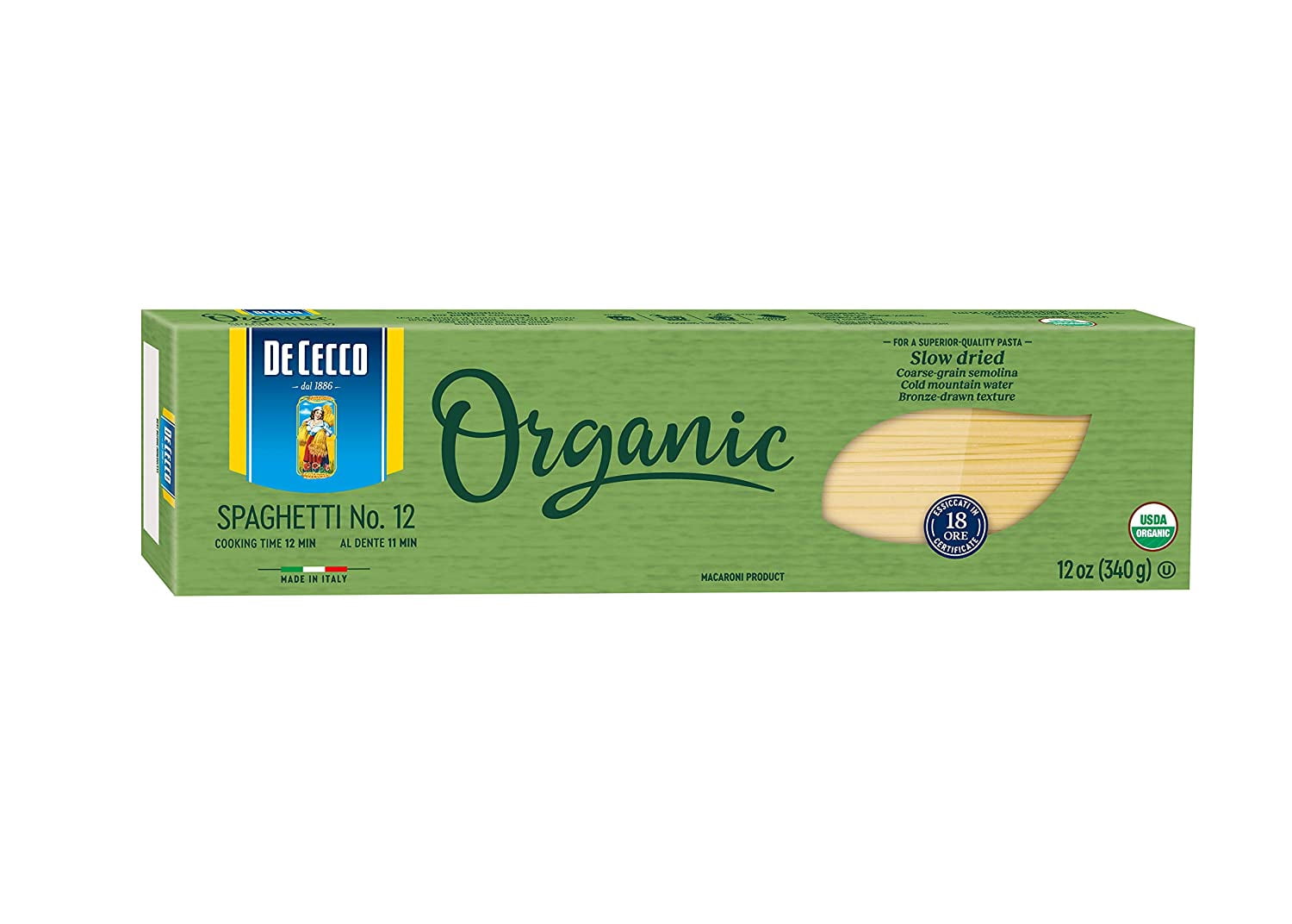 Organic Pasta, Spaghetti No.12, 12 Ounce (Pack of 12) - Walmart.com