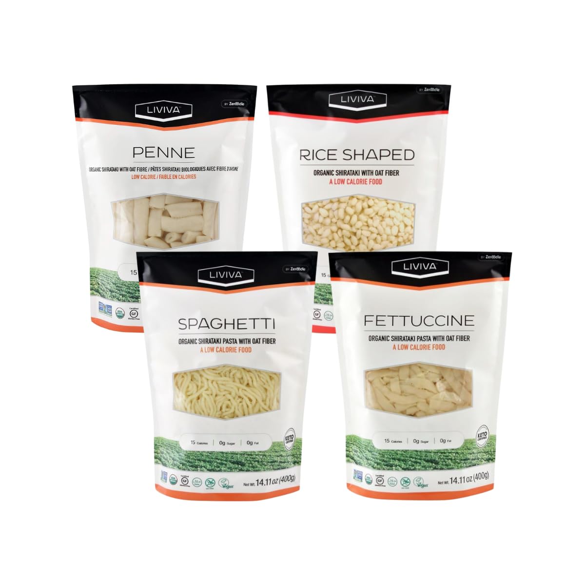 Organic Pasta Variety Packs (Rice + Spaghetti + Fettuccine + Penne ...