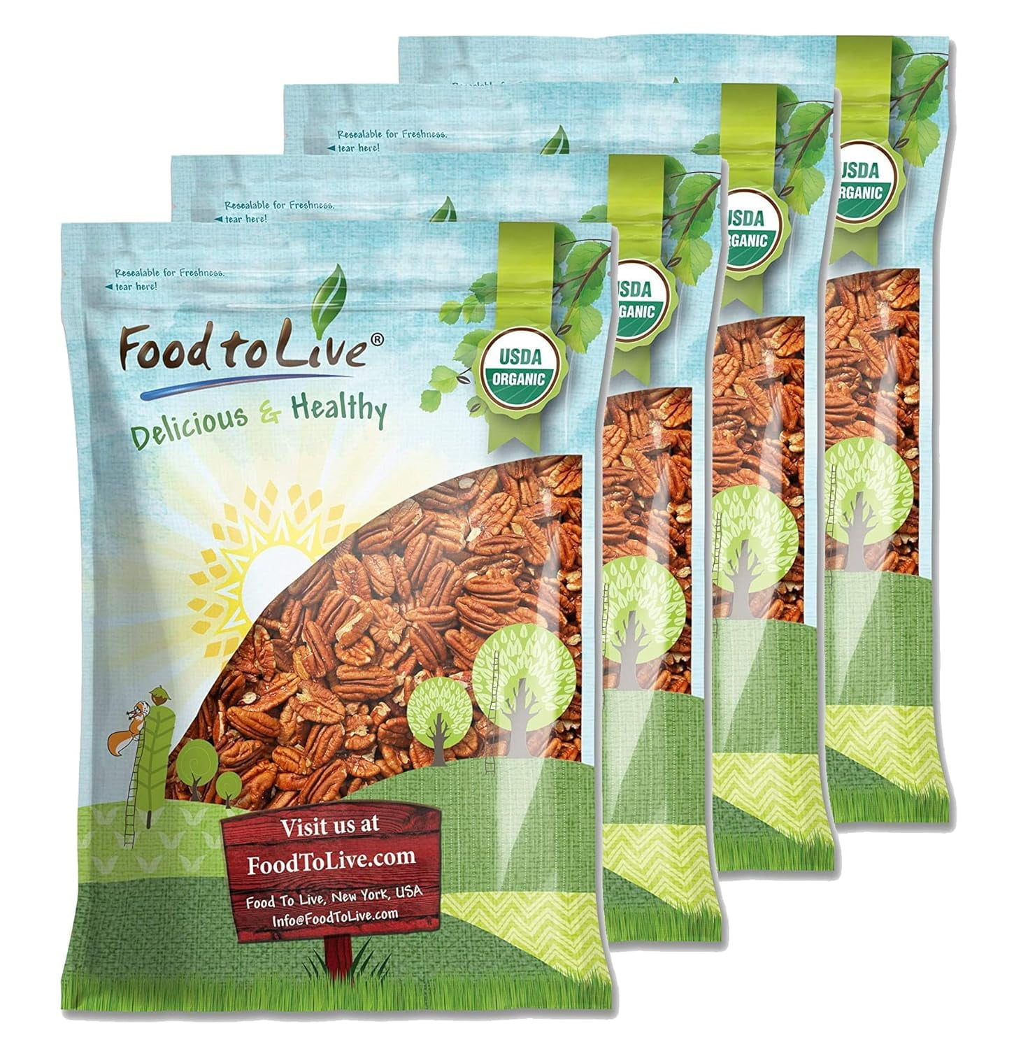 Organic Pecan Halves, 30 Pounds – Non-GMO, Kosher, Pecan Nuts, Unsalted ...