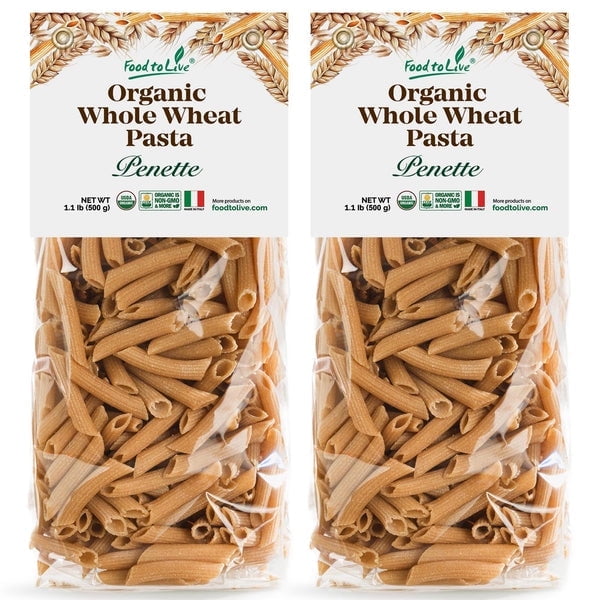 Organic Pennette Whole Wheat Pasta 1.1 lb (Pack of 2) – Made in Italy ...