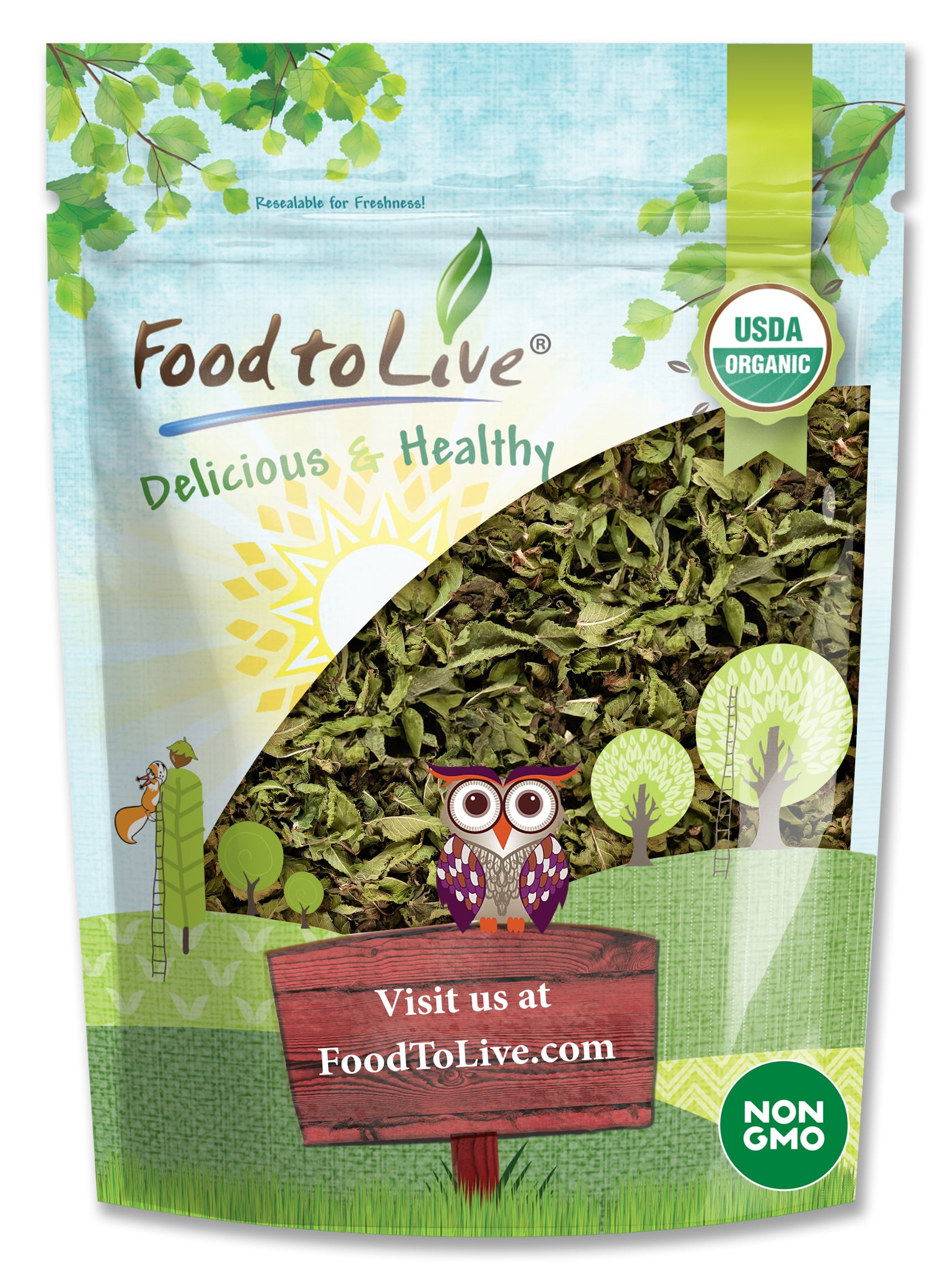 Organic Peppermint Leaves, 8 Ounces – Dried, Cut and Sifted, Caffeine ...