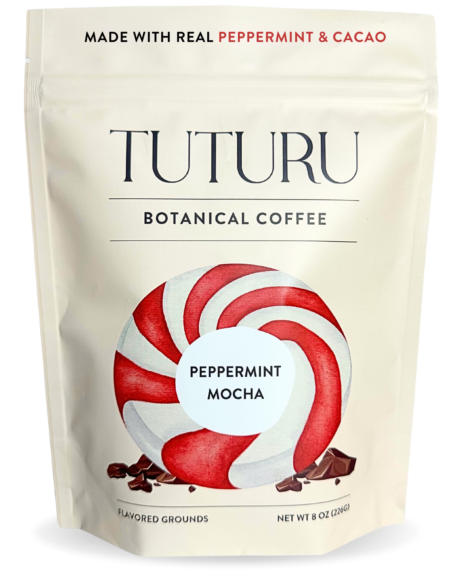 Organic Peppermint Mocha Ground Coffee - Real Peppermint & Cacao ...