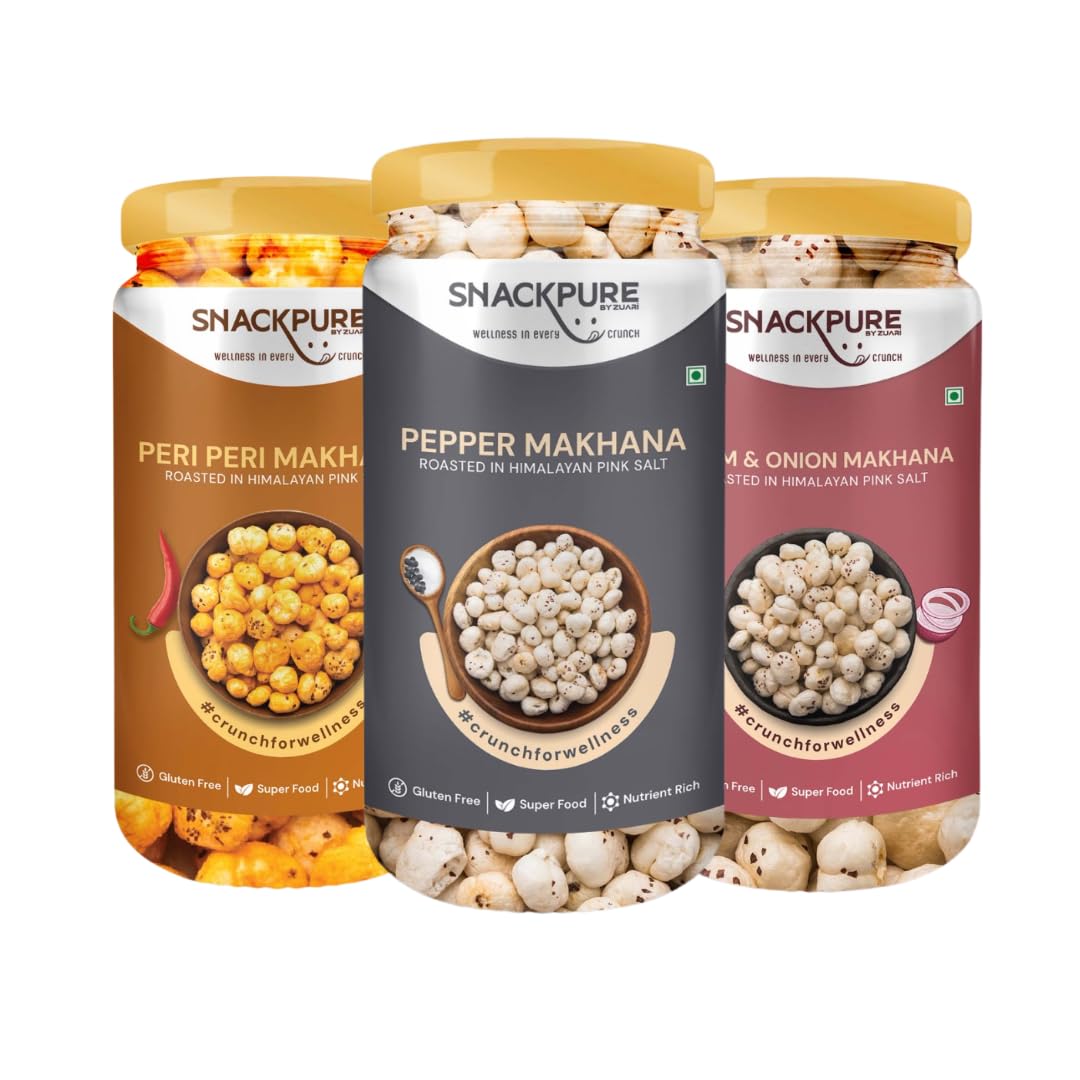 Organic Peri Peri + Pepper + Cream & Onion Flavoured Makhanas By ...