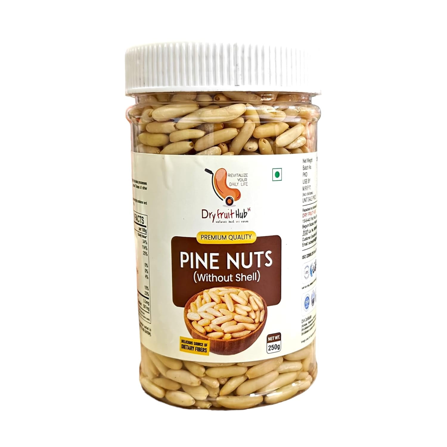 Organic Pine Nuts Without Shell By Dry Fruit Hub 500gm, | Good Source ...