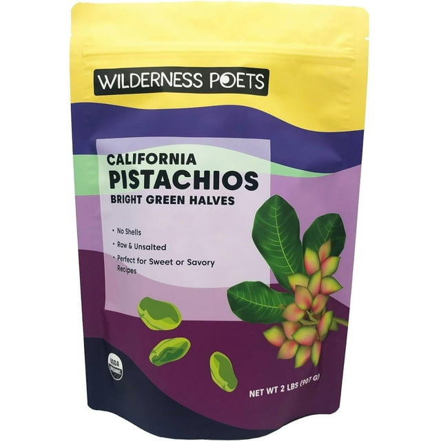Organic Pistachios - Bright Green Pistachio Nut Halves, No Salt, No ...