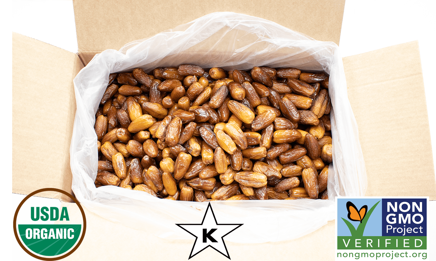 Organic Whole Fresh Dried Fruit - Pitted Deglet Noor Dates 19.8LB, Sun ...