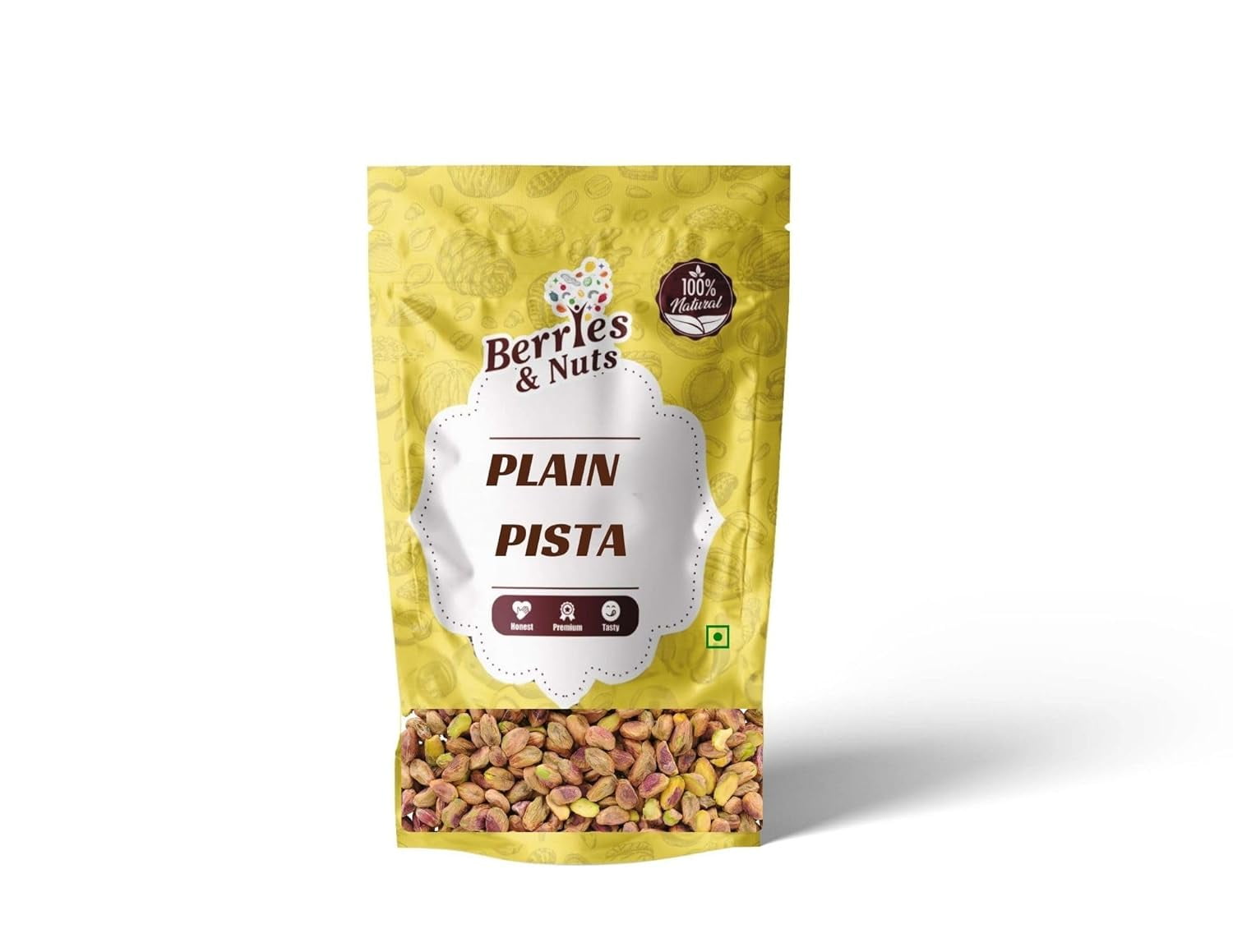 Organic Plain Pista By Berries & Nuts 500gm, | Naturally Rich In ...