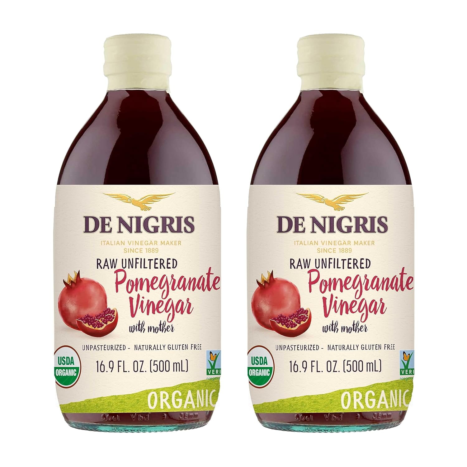 Organic Pomegranate Vinegar Unfiltered 16,9 Oz (Pack of 2) | Balsamic ...