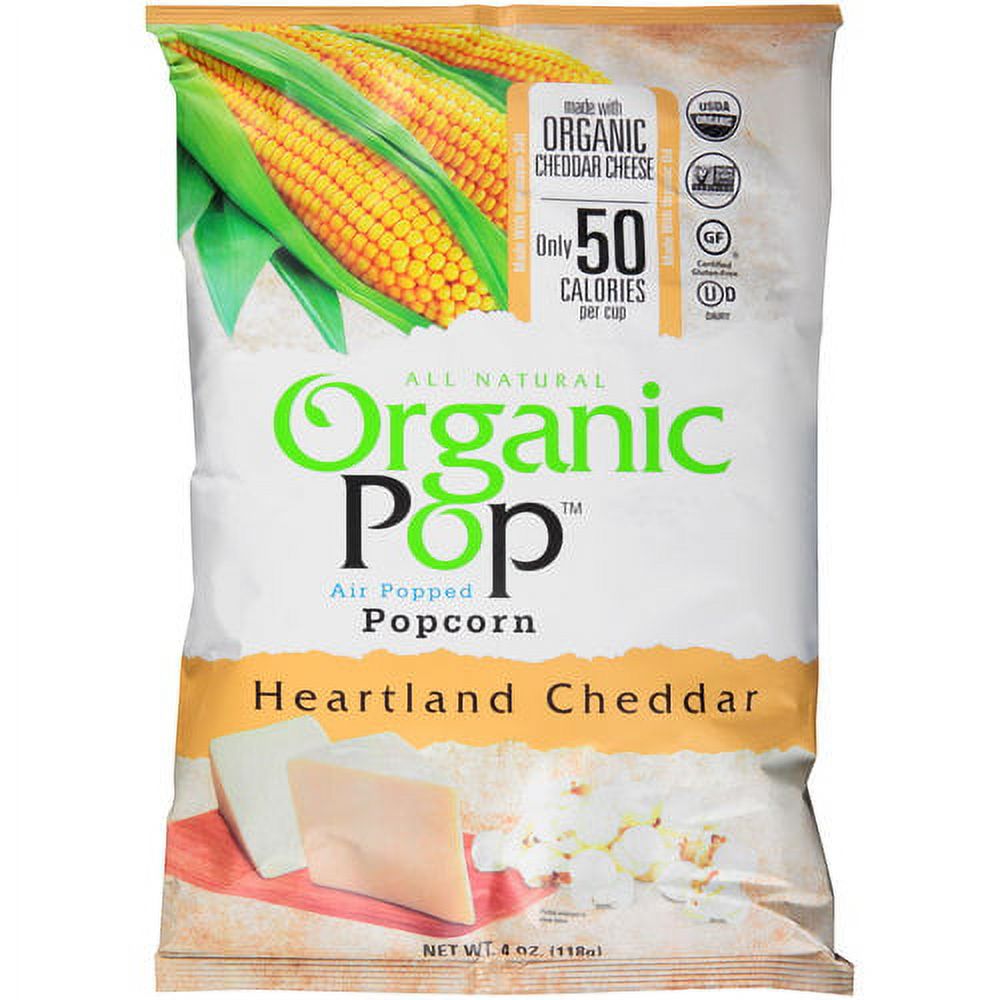 Organic Pop All Natural Air Popped Heartland Cheddar Popcorn, 4 Oz ...