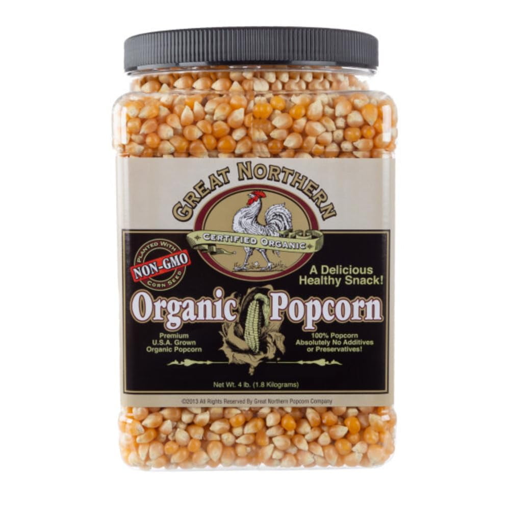 Organic Popcorn Kernels - KEF28 4lb Resealable Bulk Jug of Yellow ...
