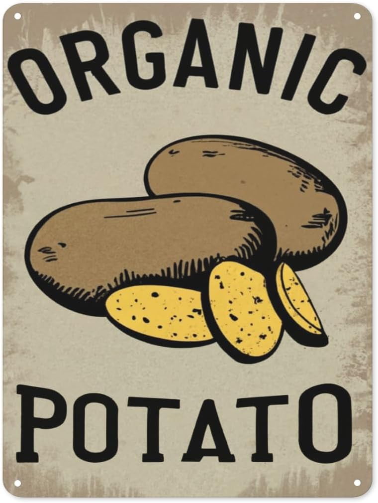 Organic Potato Restaurant Tin Signs Delicious Fresh Food Retro Metal ...