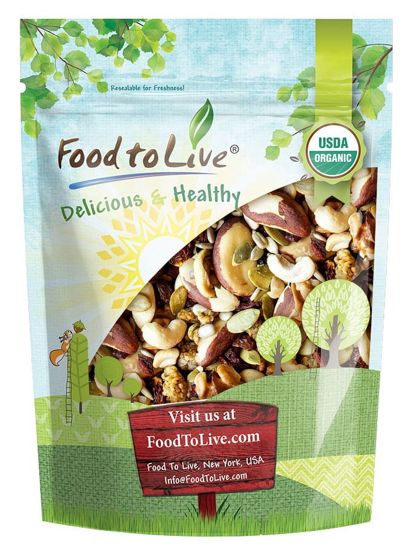 Organic Power Snack Mix, 8 Ounces — Raw and Non-GMO Trail Mix Contains ...