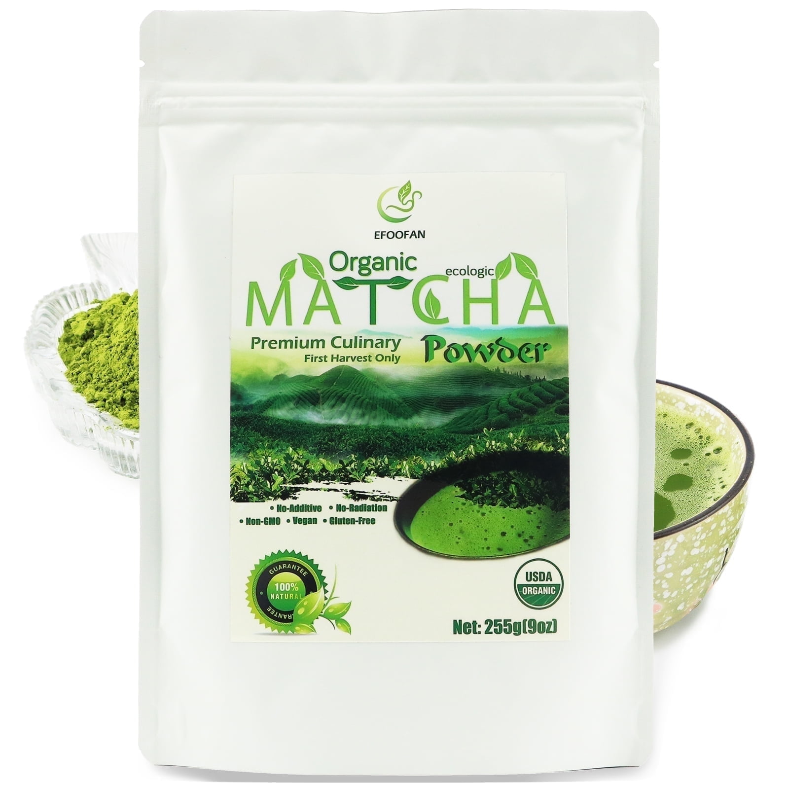 EFOOFAN Organic Matcha Green Tea Powder, First Harvest, Tencha Style ...