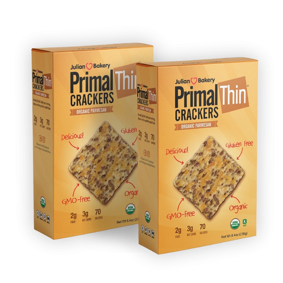 Organic Primal Thin® Crackers Parmesan (2 pack) - Walmart.com