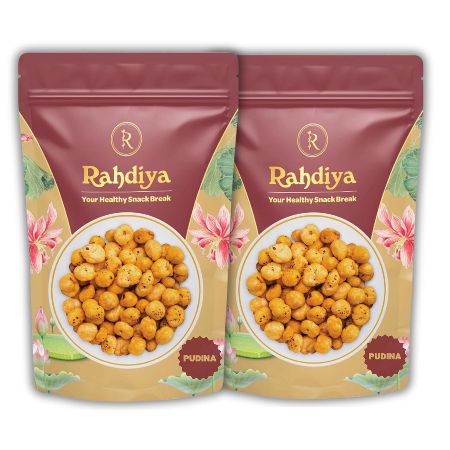 Organic Pudina Flavored Makhana By Rahdiya 130gm, (65gm * Pack Of 2 ...