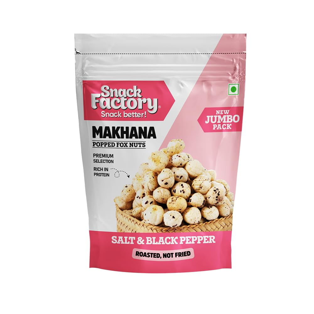 Organic Pudina Salt & Black Pepper Roasted Makhana By Snack Factory ...