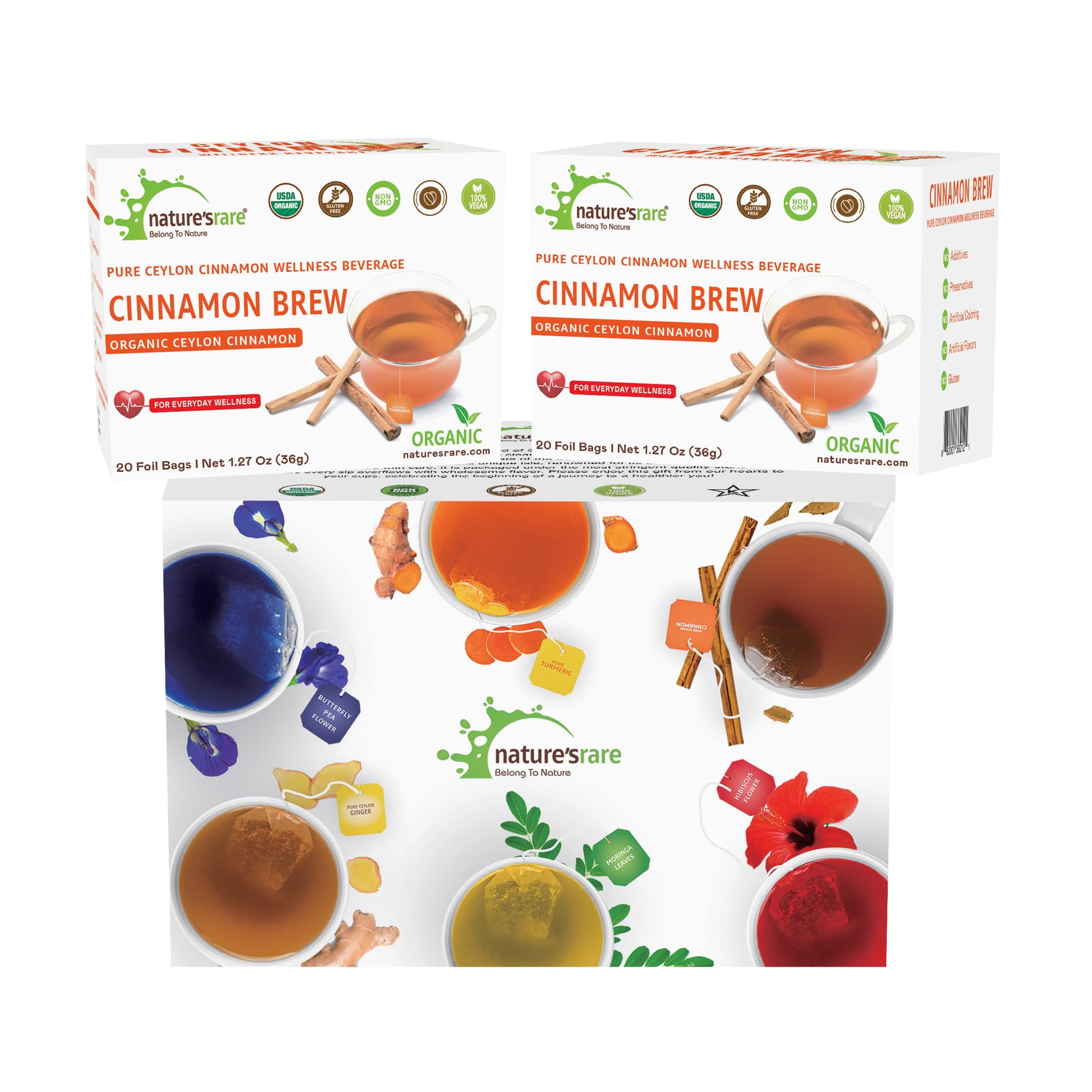 Organic Pure Ceylon Cinnamon Brew - Pure Ceylon Cinnamon Tea Bags (40 ...