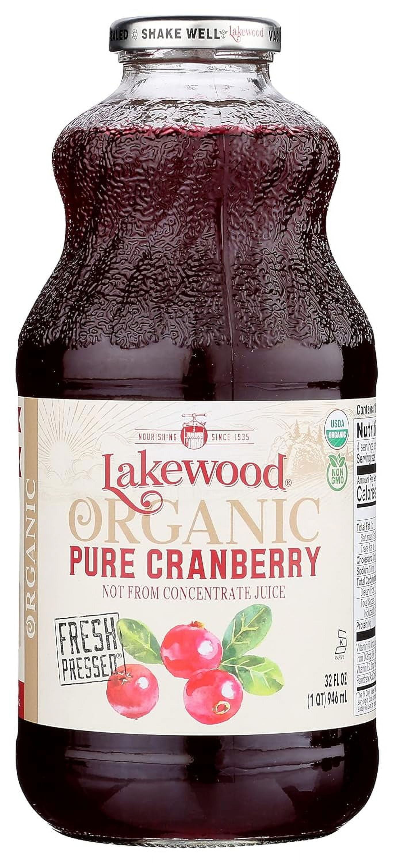 Organic Pure Cranberry, Pressed, 32 Fl Oz (Pack of 6) - Walmart.com