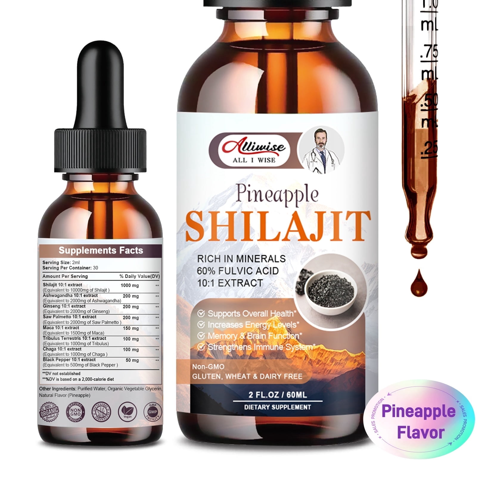 Organic Pure Himalayan Shilajit Resin Liquid Drops for Men & Women ...