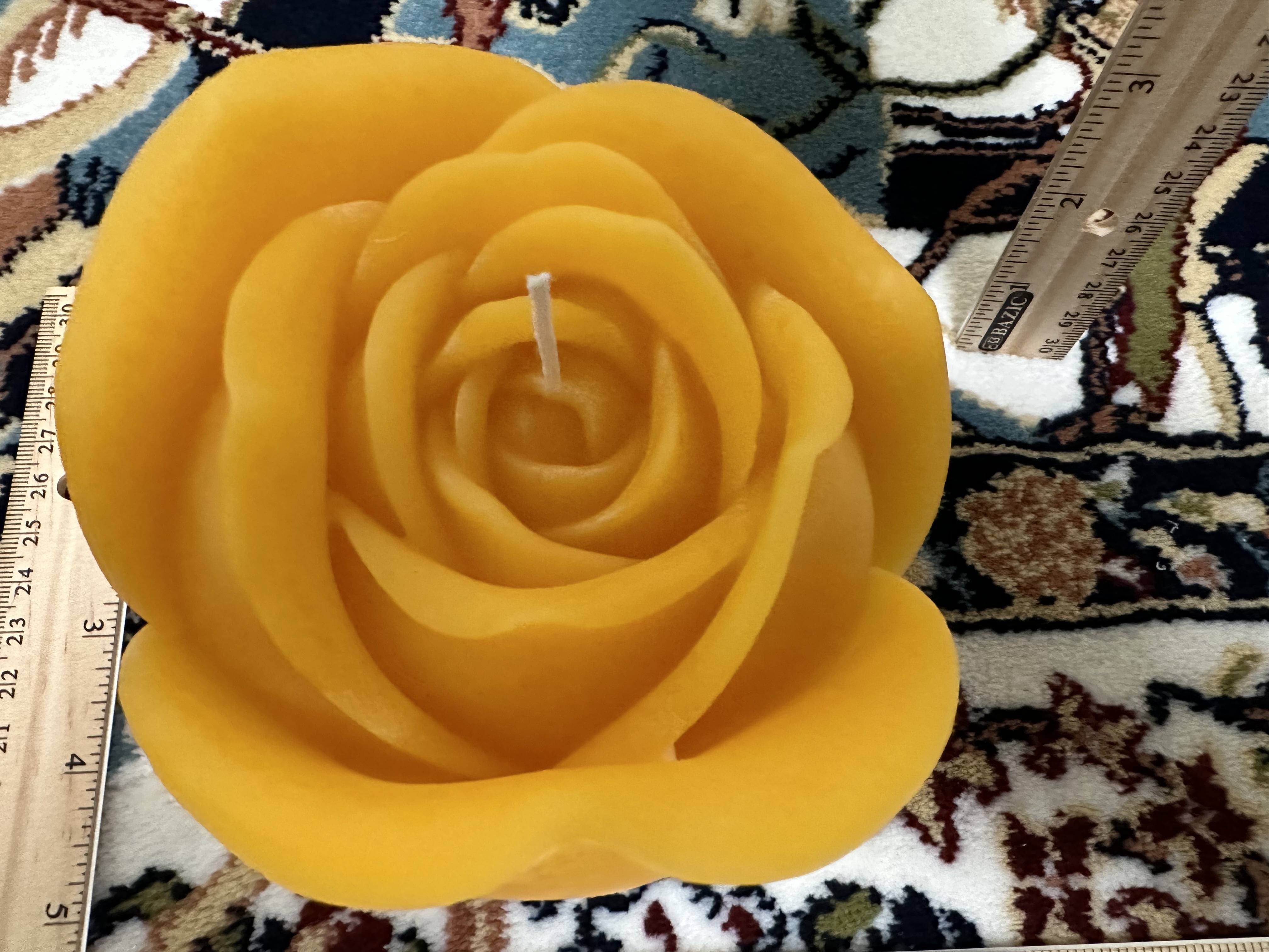Organic Pure Natural Bees Wax Large Rose Flower Candle - Walmart.com