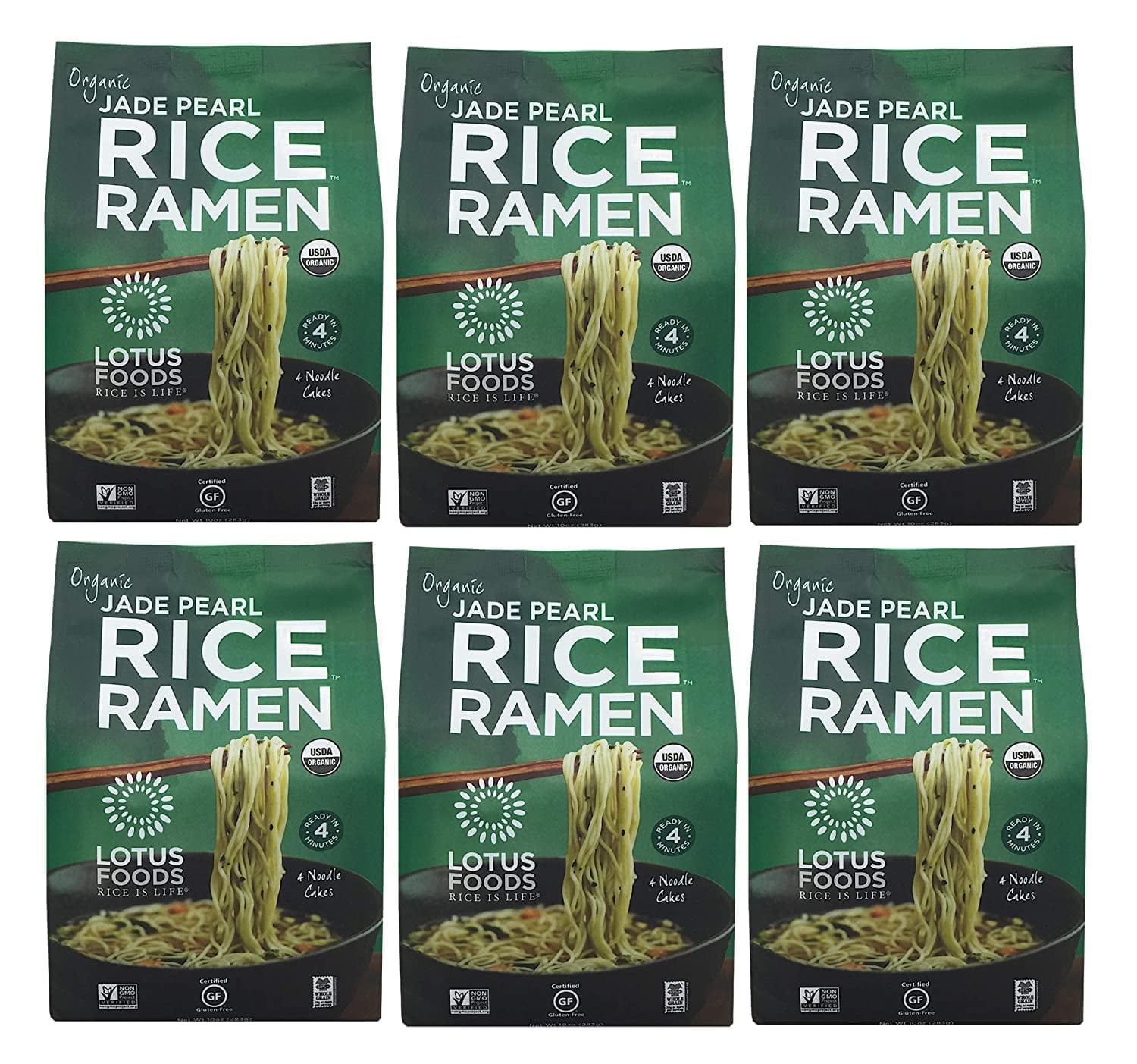 Organic Quick-Cook Jade Pearl Rice Ramen Noodles, Heirloom, 10 Oz, 6 ...