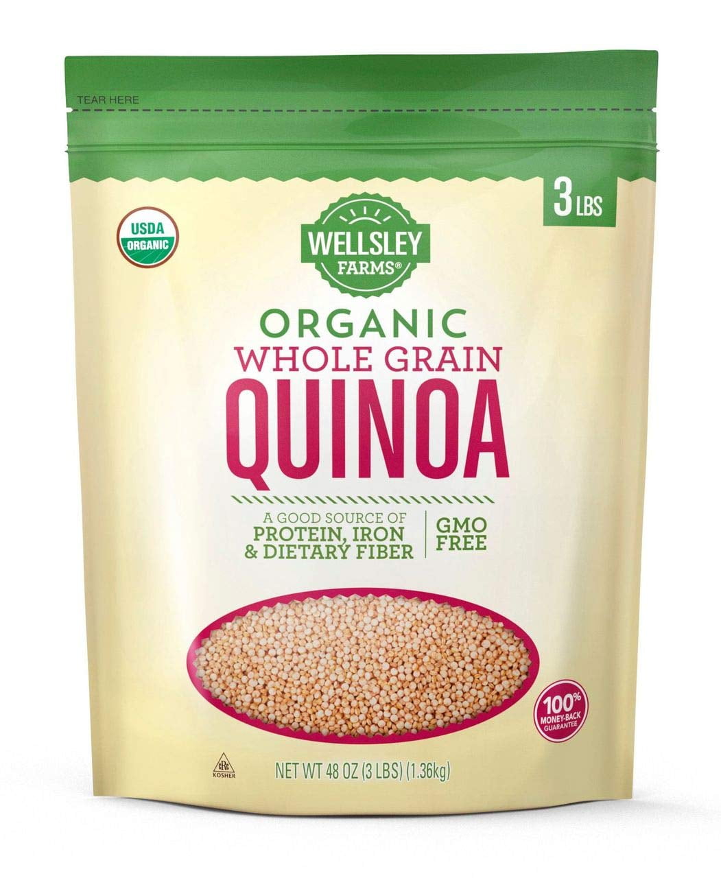 Organic Quinoa 3lb 100% Organic Whole Grain White Quinoa, Kosher, GMO ...
