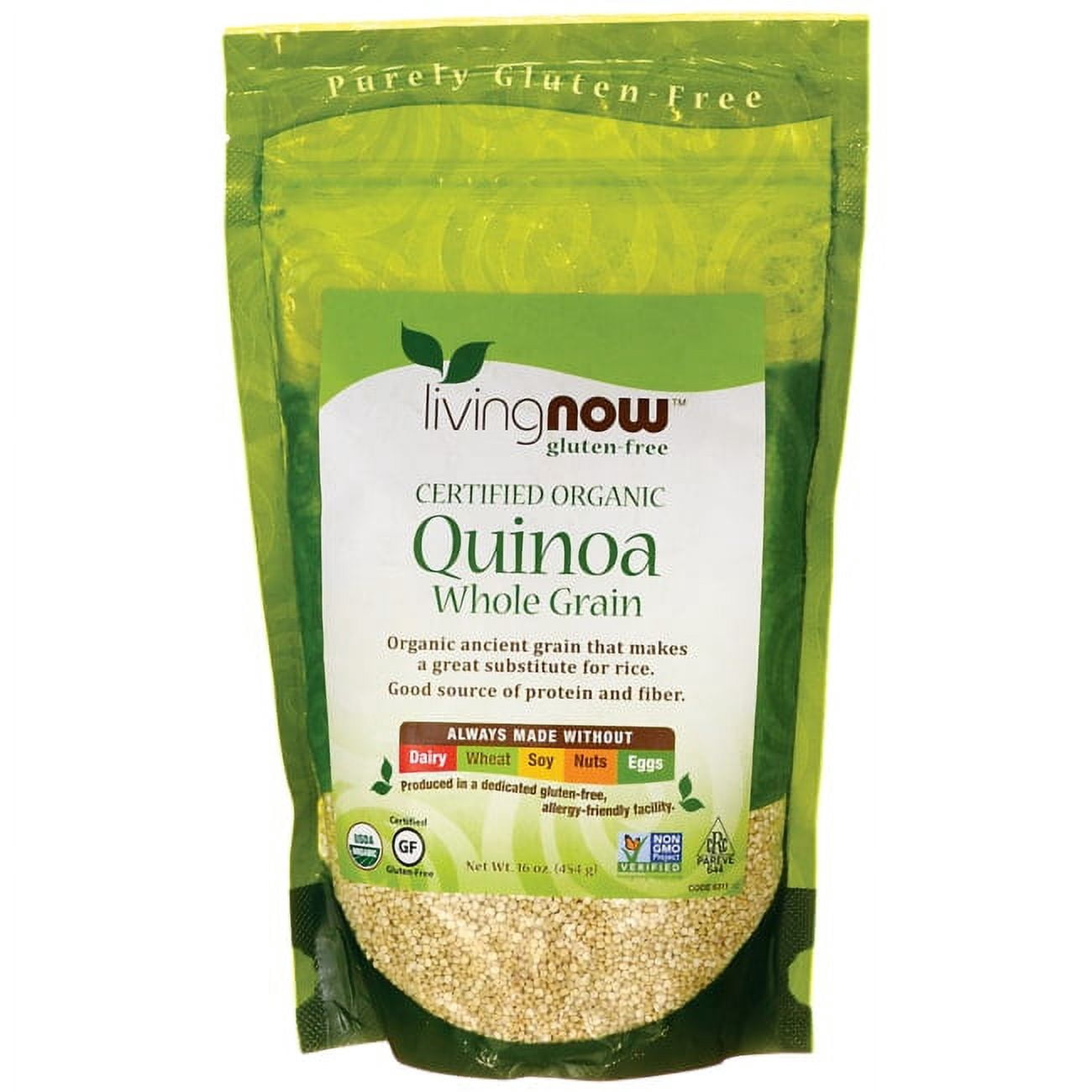 NOW Foods Living Now Certified Organic Quinoa Whole Grain 16 oz Pkg ...