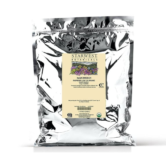 Organic Raspberry Leaf Tea [1 Pound Bag] Loose Cut & Sifted Raspberry ...