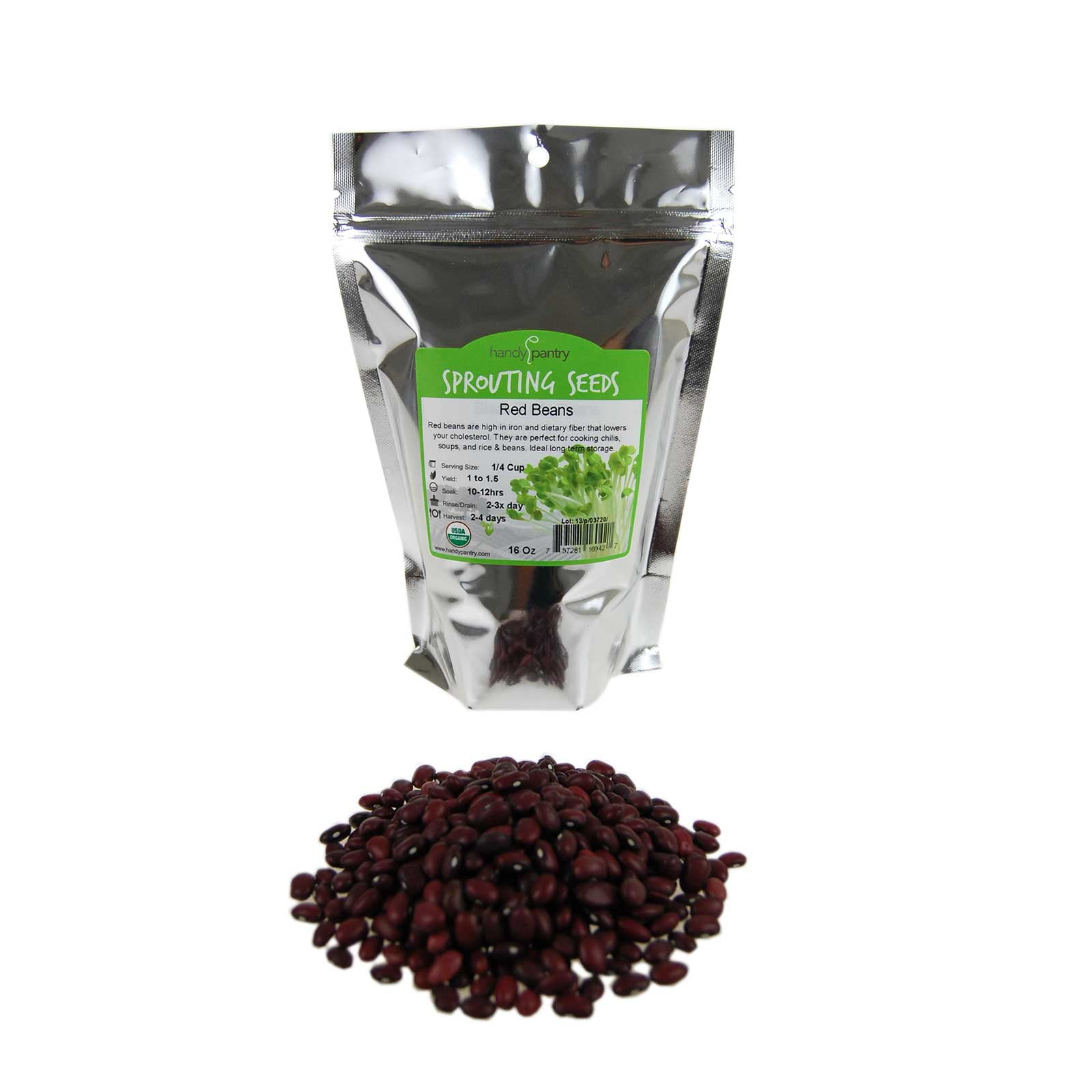 Organic Red Chili Beans - 1 Lb Re-Sealable Bag- Red Bean for Cooking ...
