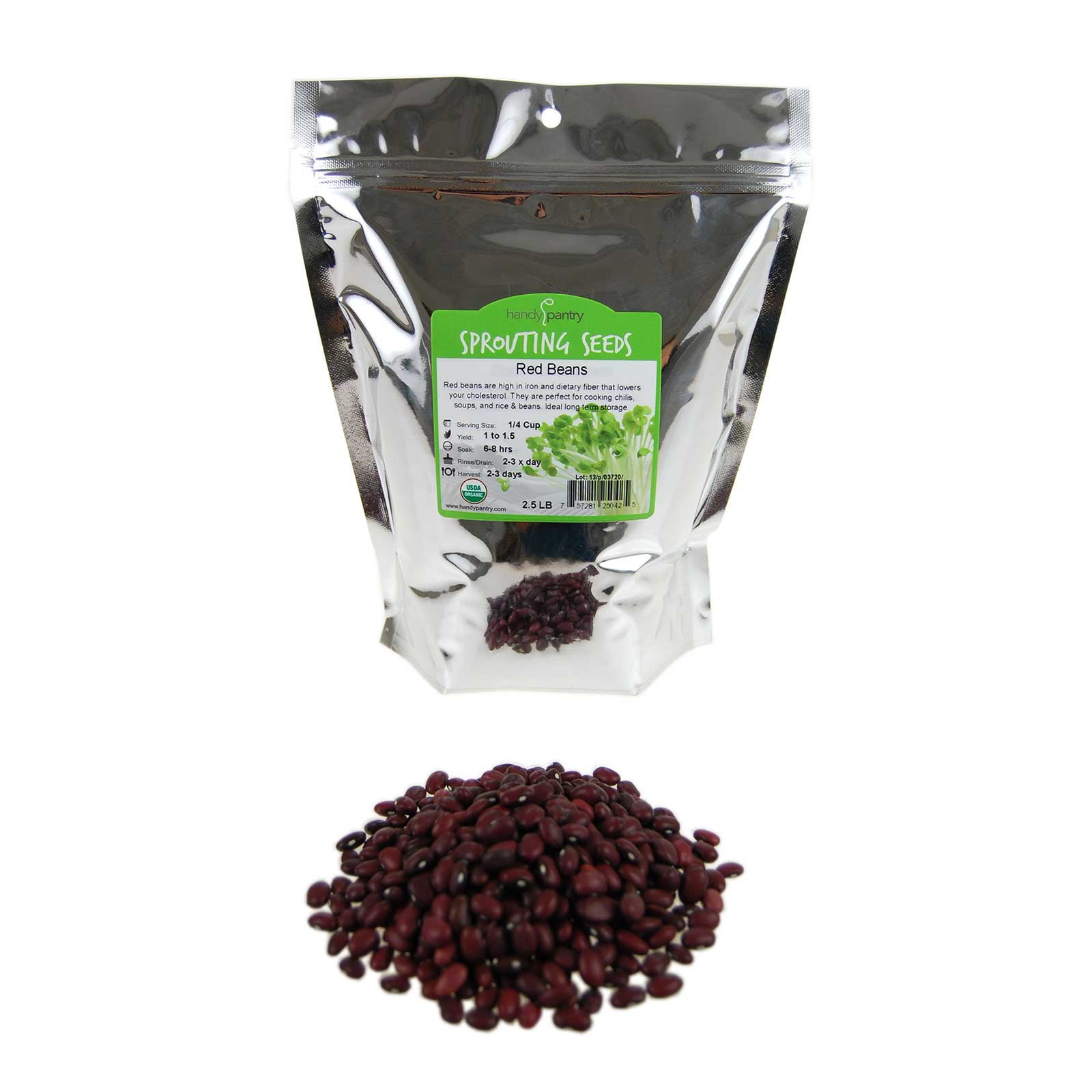 Organic Red Chili Beans - 2.5 Lbs Re-Sealable Bag- Red Bean for Cooking ...