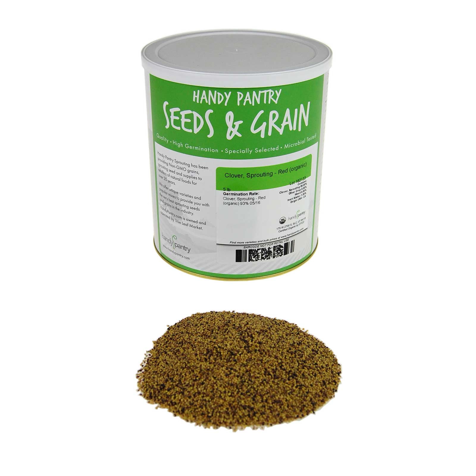 Organic Red Clover Sprouting Seeds -5 Lbs- Red Sweet Clover Seed for ...