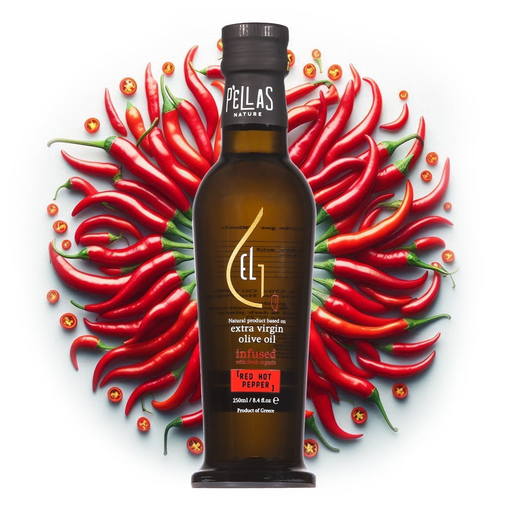 Organic Red Hot Pepper Infused Greek Extra Virgin Olive Oil, 8.5 oz ...