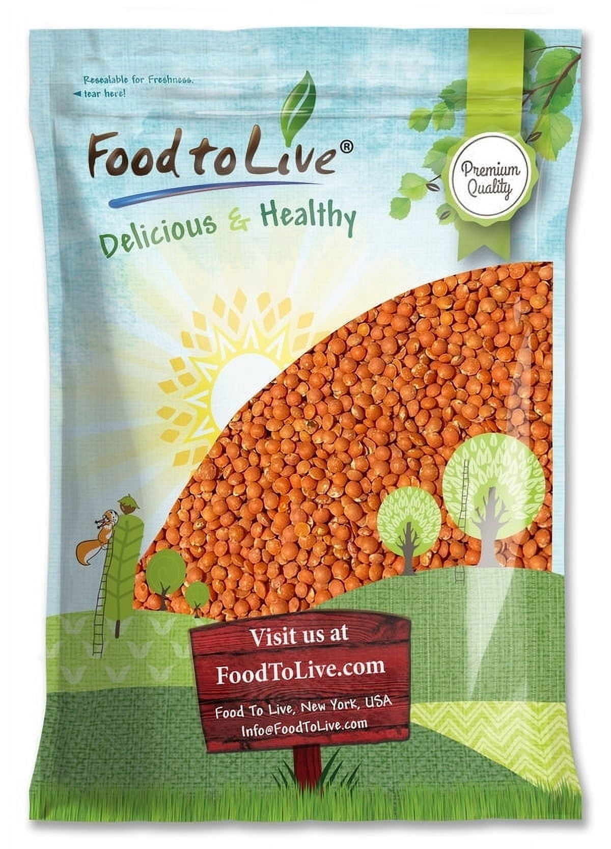 Organic Red Lentils (Football), 10 Pounds – Whole, Decorticated, High ...