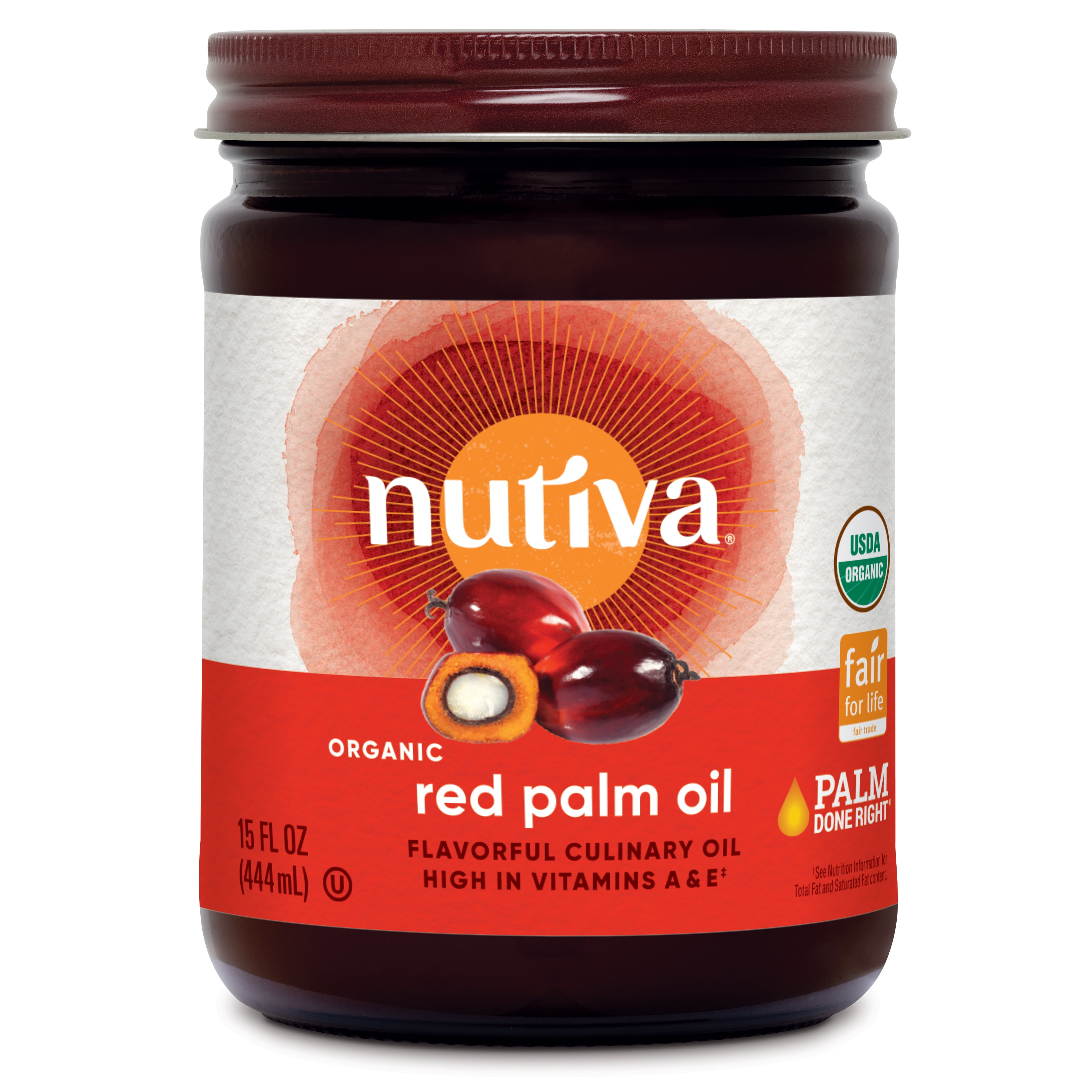 Nutiva Organic Vegan Cold-Pressed Red Palm Oil, 15 fl oz (444 ml) - Walmart.com