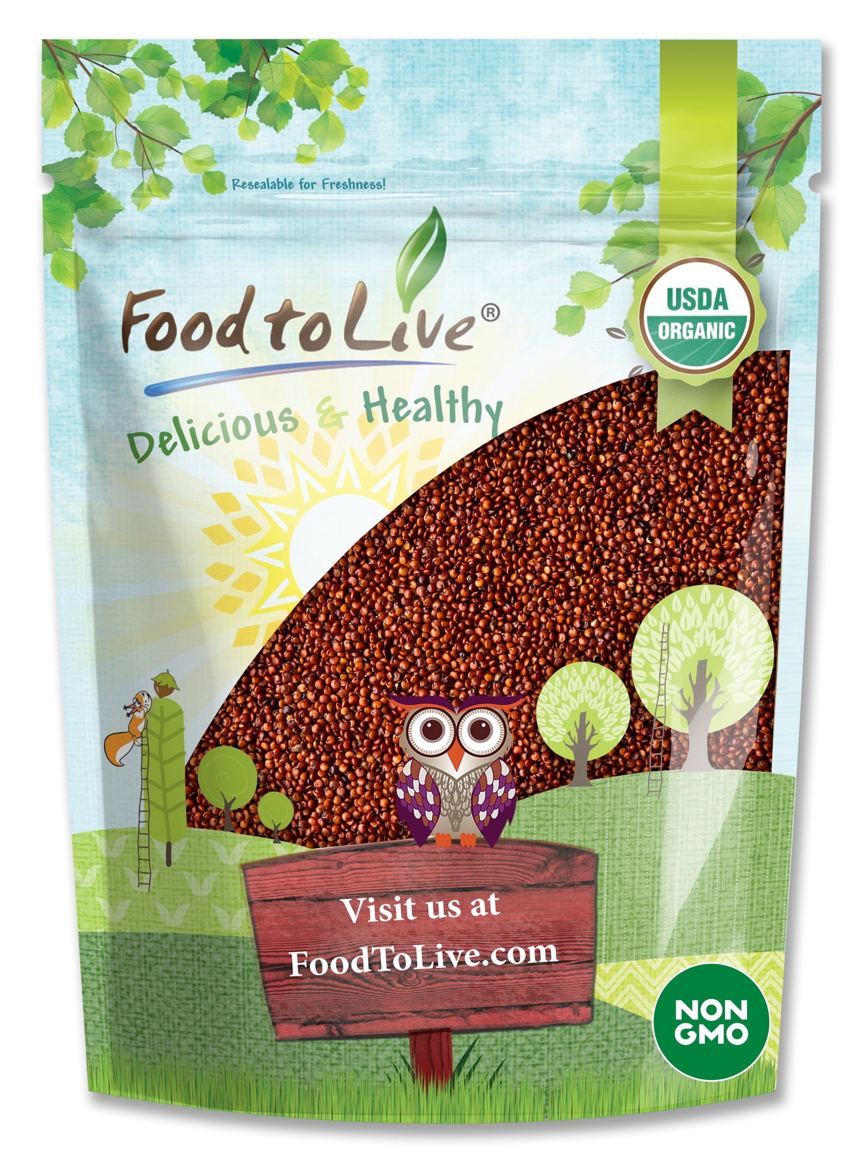 Food to Live Organic Red Quinoa, 0.5 Pounds — Non-GMO, Raw, Kosher ...