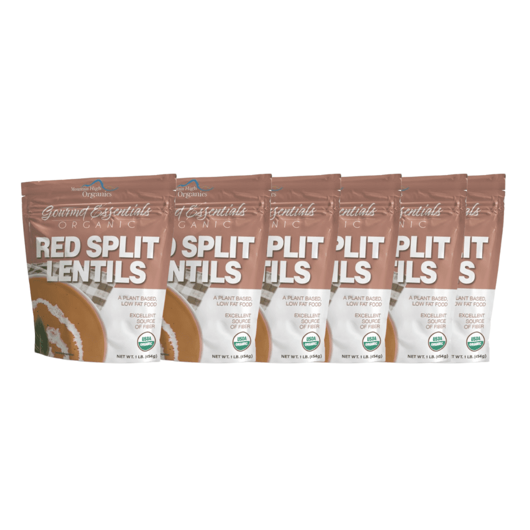 Organic Red Split Lentils, 1 lb. (6 pack) - Mountain High Organics ...