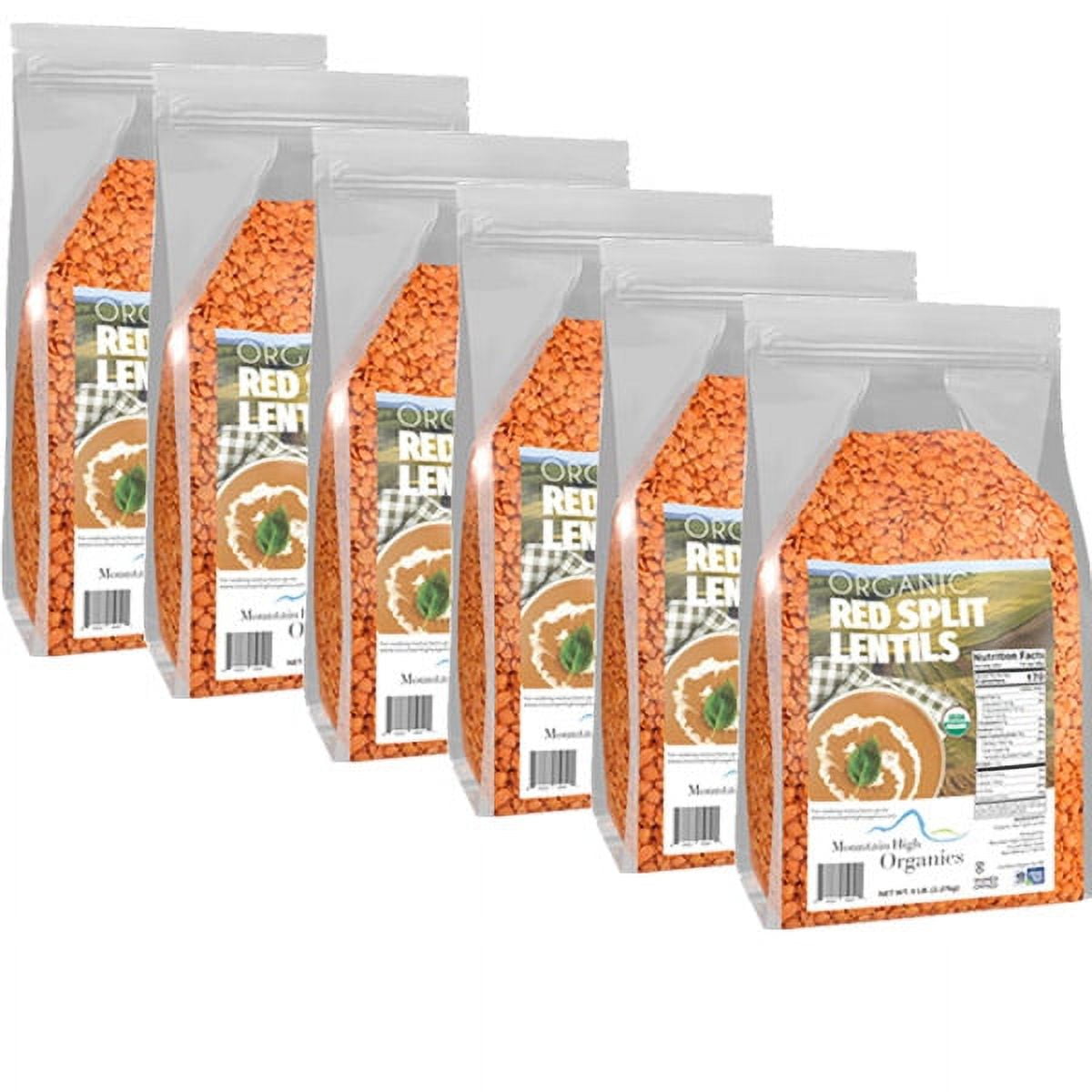 Organic Red Split Lentils, 5 lb. Bags (6 Count) - Mountain High ...