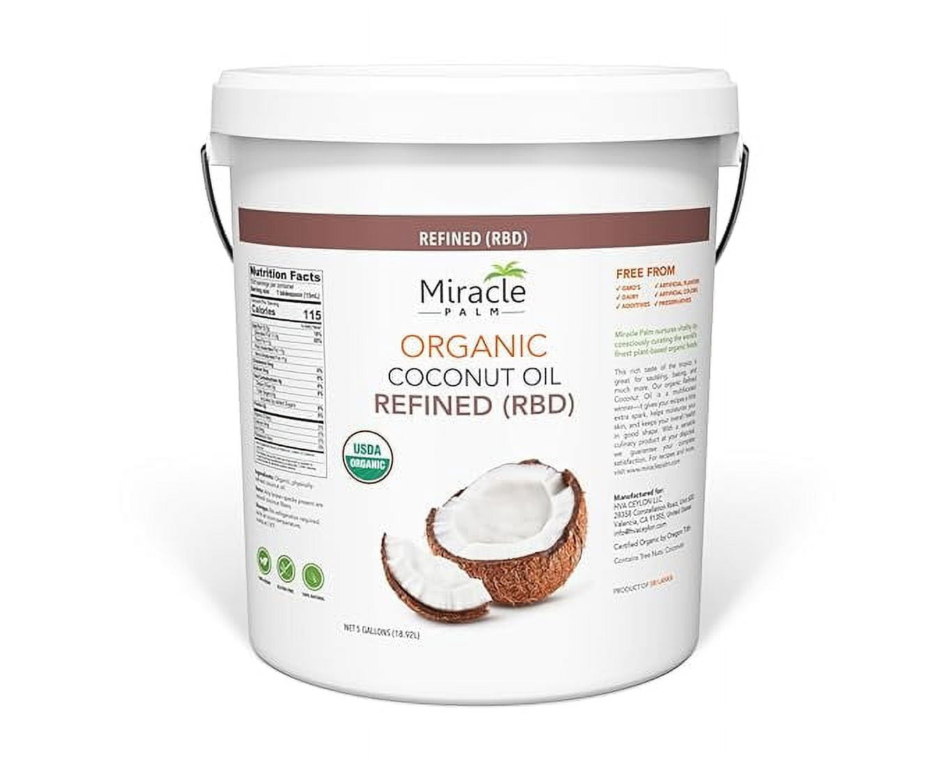 Miracle Palm Organic Edible Liquid Coconut Oil, Pure Cold Pressed ...